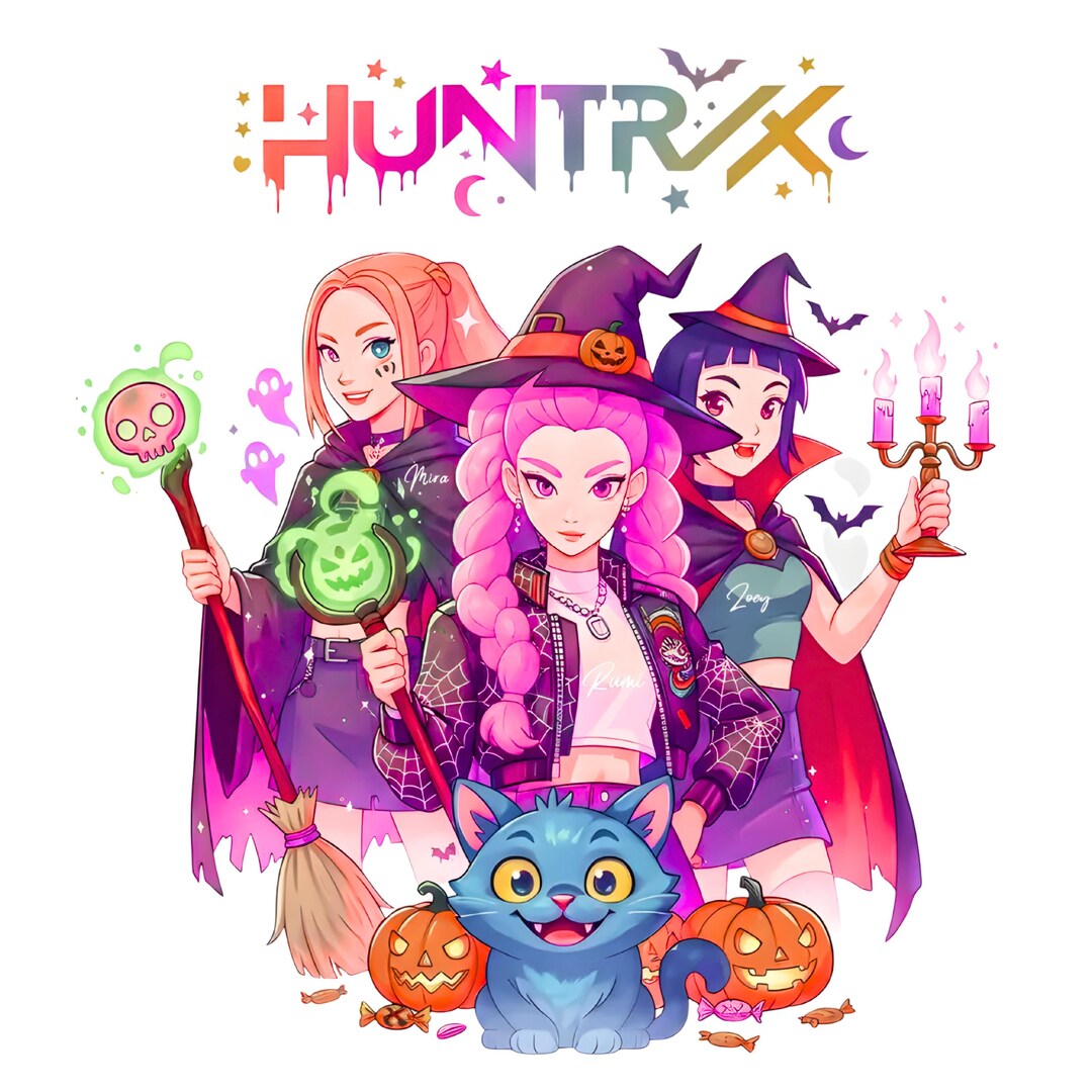 Spooky Huntrix Halloween PNG, Kpop Demon Hunters Clipart, Saja Girls ...