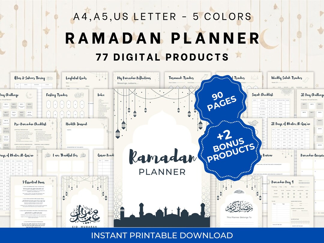 Ramadan Planner Printable | Islamic Journal, Daily Tracker (PDF ...