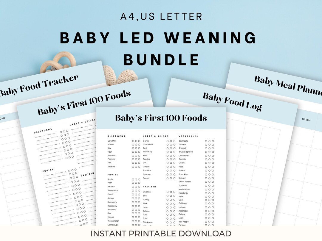 Baby Led Weaning Bundle | First 100 Foods Tracker (printable PDF) - Etsy