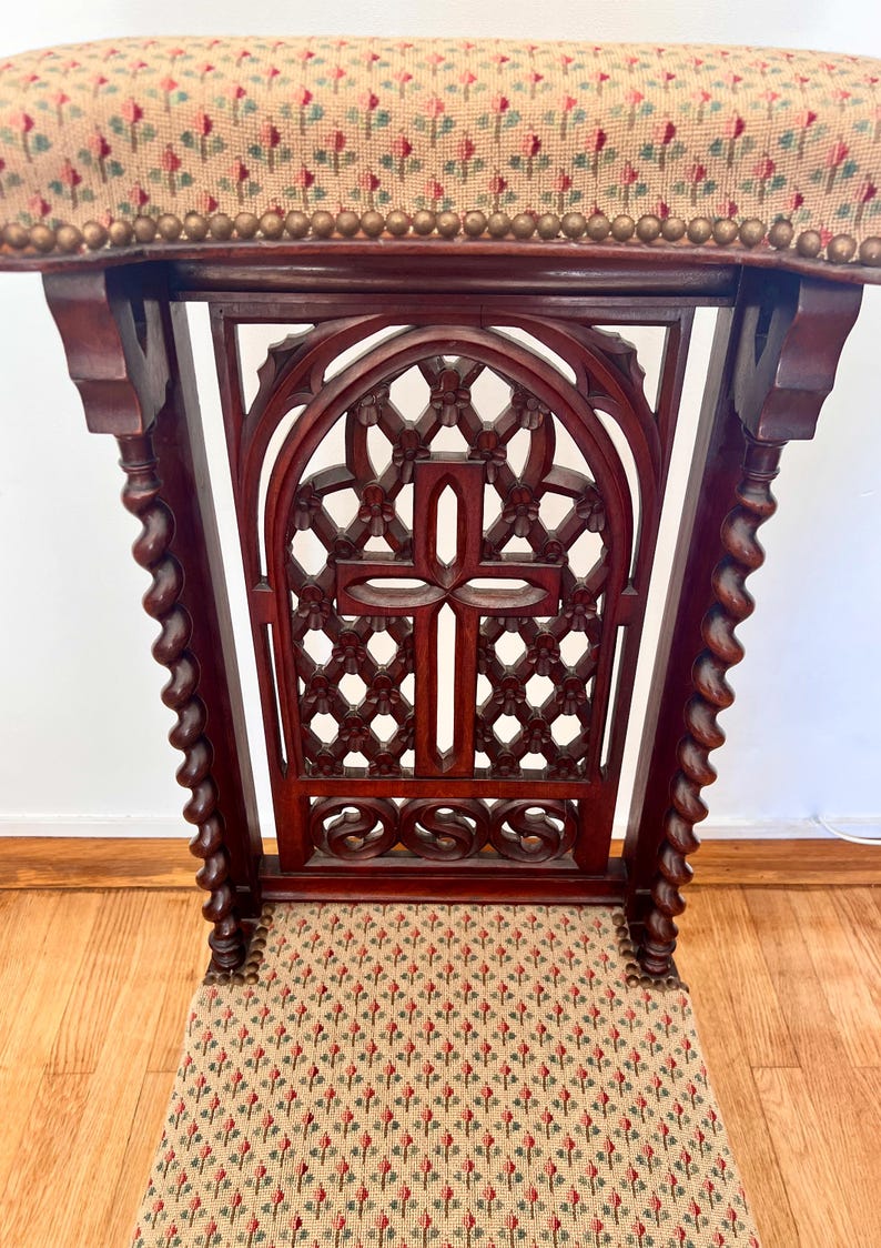 Antique French Gothic Prie Dieu Kneeler Chair / Late 19th Century ...