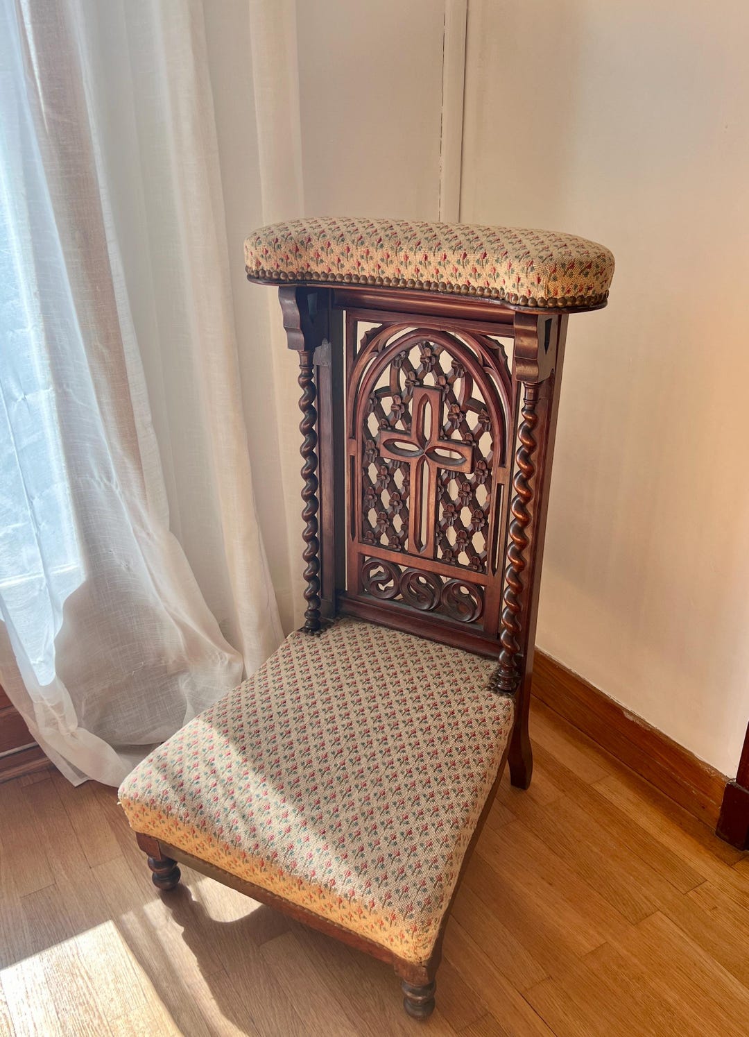 Antique French Gothic Prie Dieu Kneeler Chair / Late 19th Century ...