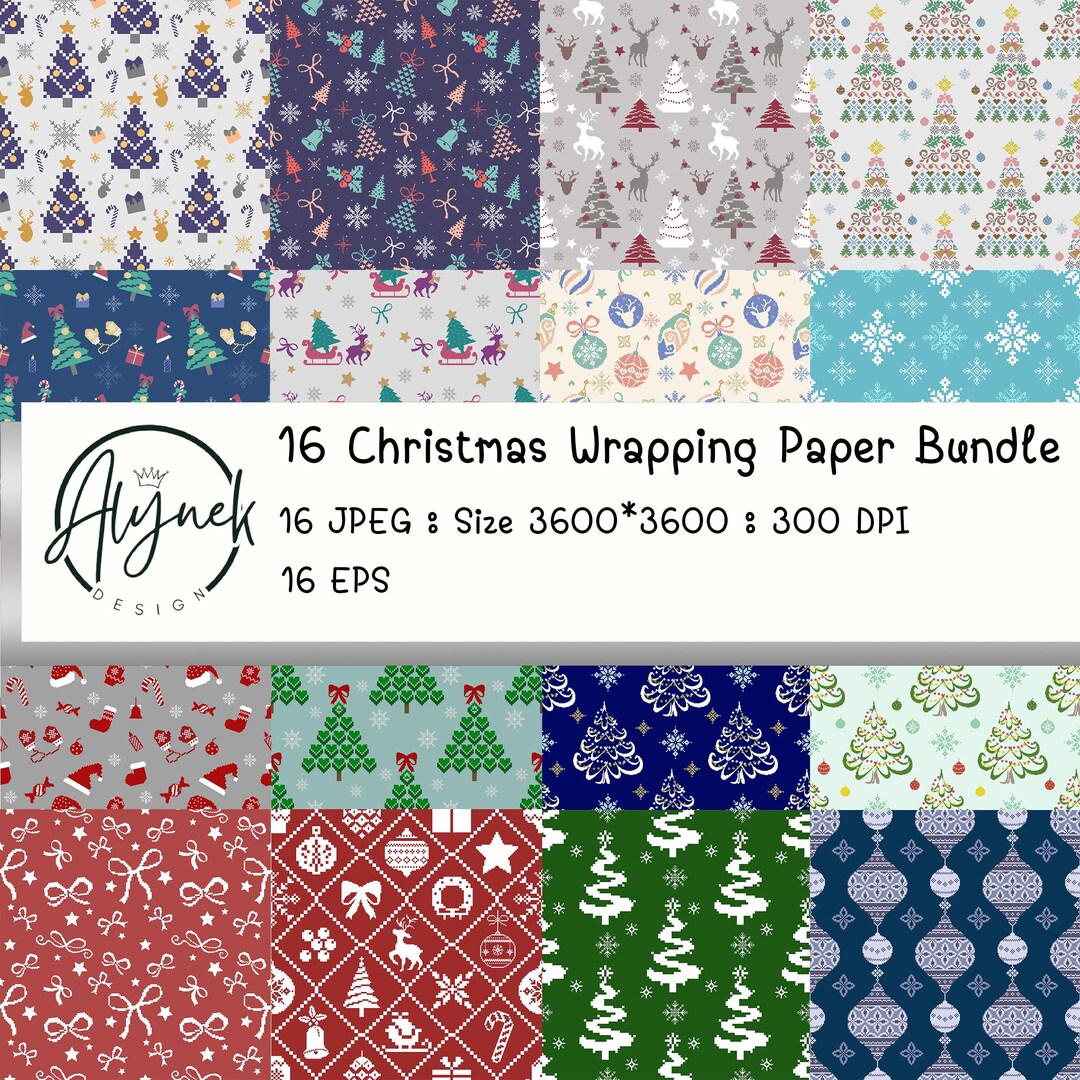 Christmas Pixel Pattern Digital Paper: Seamless Holiday Designs (JPEG ...