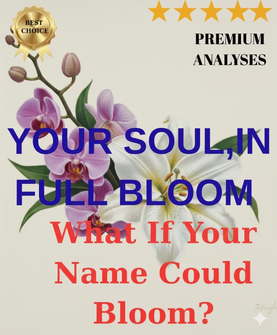 Personalized Name Floral Energy Portrait | Custom Aura Reading (digital ...