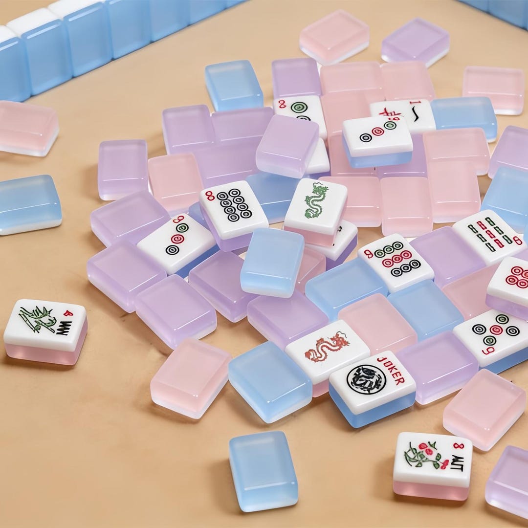 Jelly Color American Mahjong Set, Vibrant Acrylic Mahjong With Pushers ...