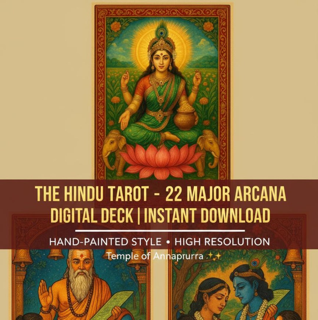 Hand-painted Hindu Tarot Deck – 22 Major Arcana (digital Download) - Etsy