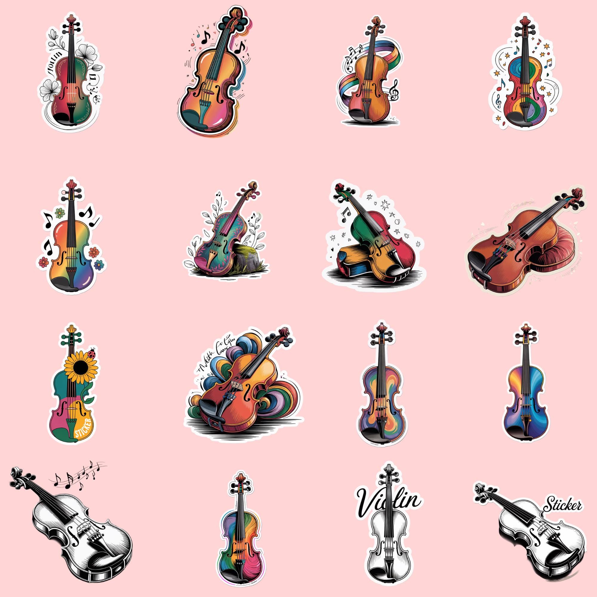 Violin Digital Sticker | Music Sticker for Digital Planner, Scrapbook ...