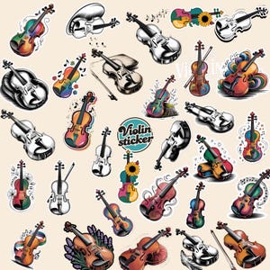 Violin Digital Sticker | Music Sticker for Digital Planner, Scrapbook ...