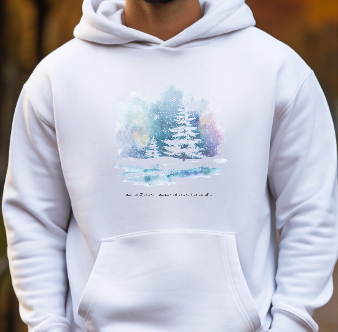 Winter Hoodie, Winter Wonderland Hoodie, Cute Winter Hoodie, Pine Trees ...