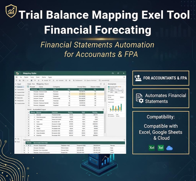Trial Balance Mapping Excel Tool | Automated Financial Statement ...