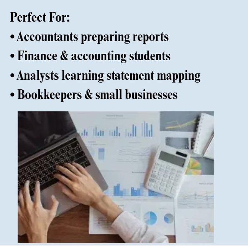Trial Balance Mapping Tool | Excel SUMIFS Financial Statement Template ...