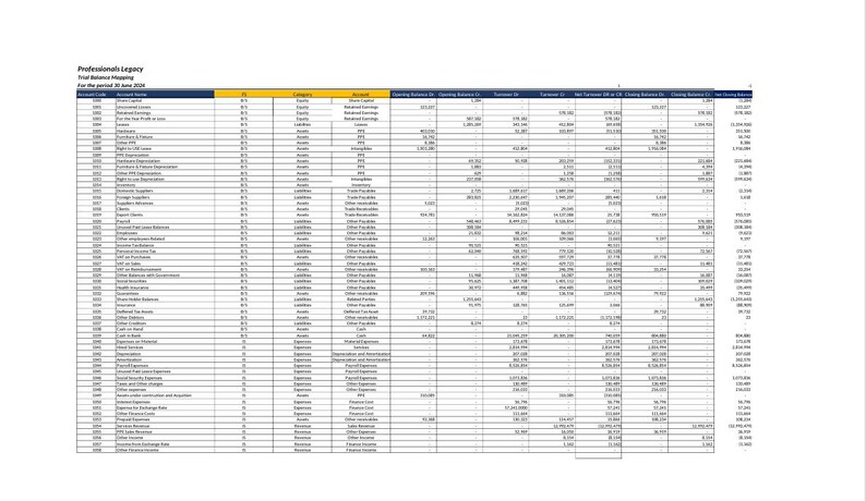 Trial Balance Mapping Excel Tool | Automated Financial Statement ...