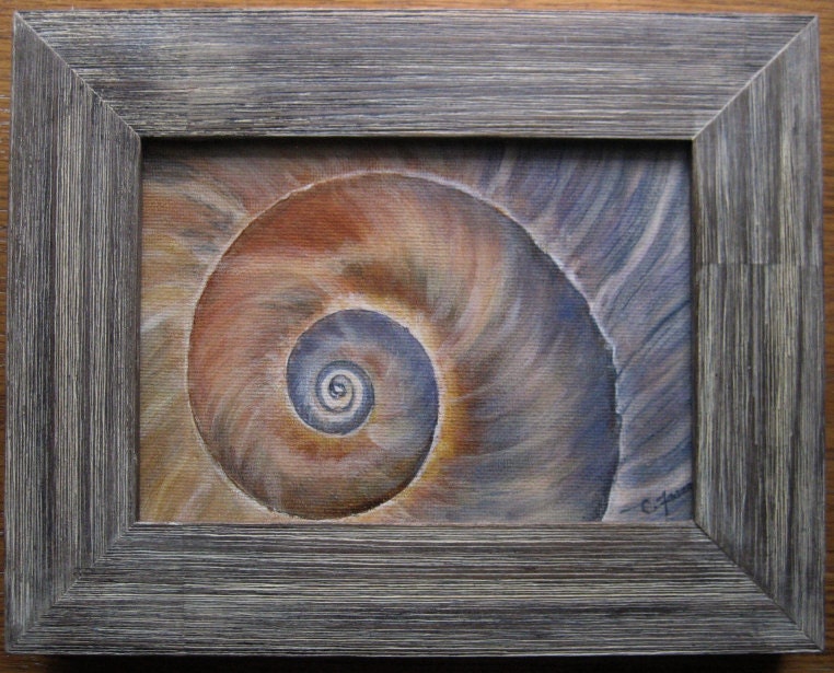 Shell Art Moonshell Professionally Framed Acrylic Painting on ...