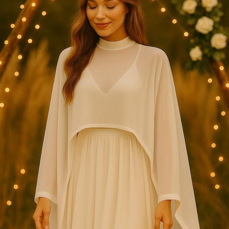 White Maxi Dress Cape - Etsy