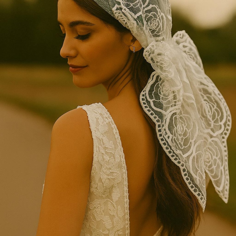 Lace Head Bridal Scarf - Etsy