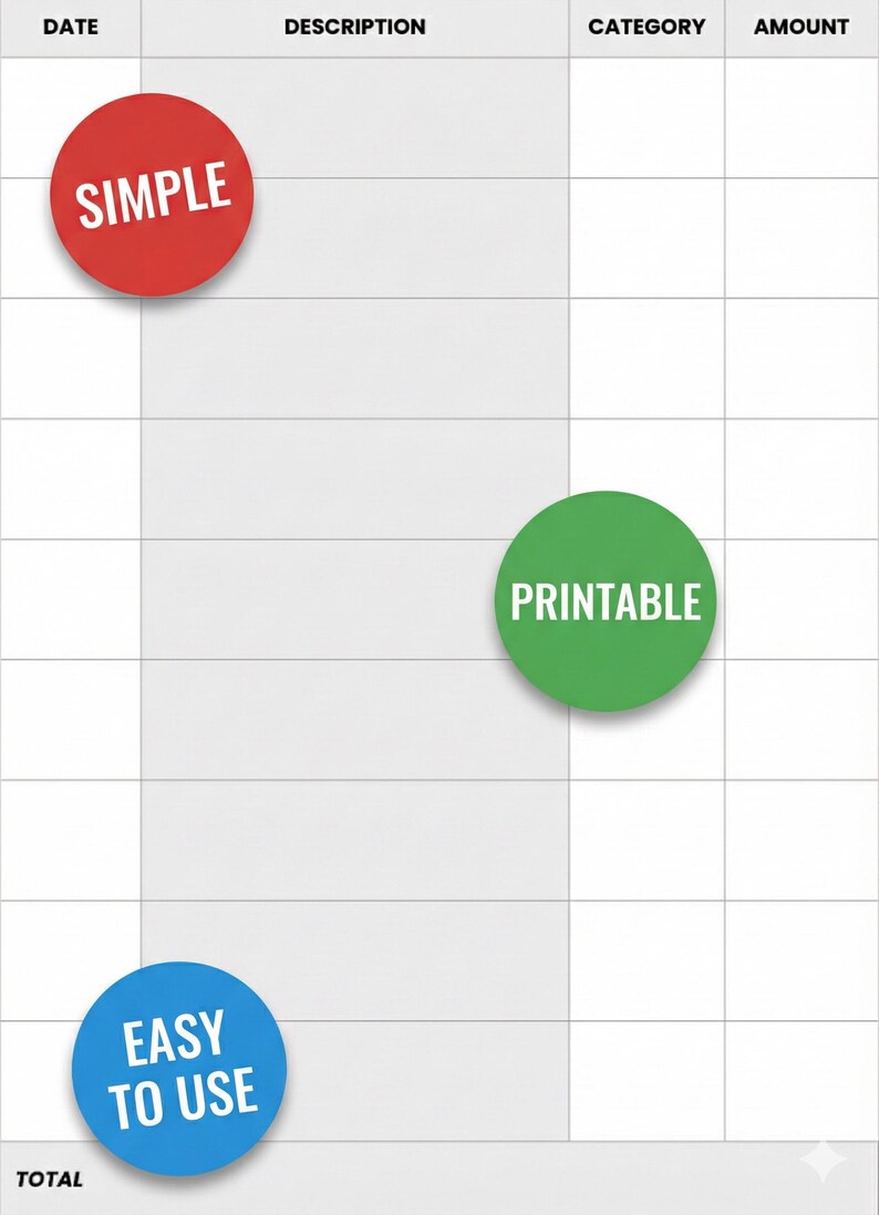 Expense Tracker Printables | Simple Budget Spreadsheet | Finance ...