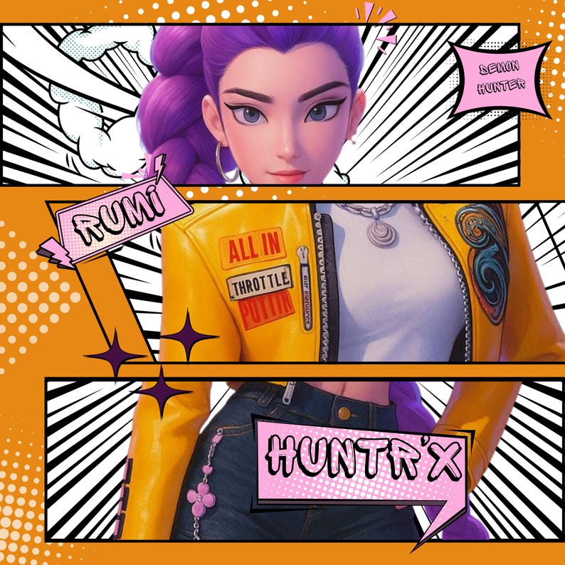 Kpop HUNTRIX Girls PNG Bundle Cute Kpop Demon Hunters Clipart Anime ...