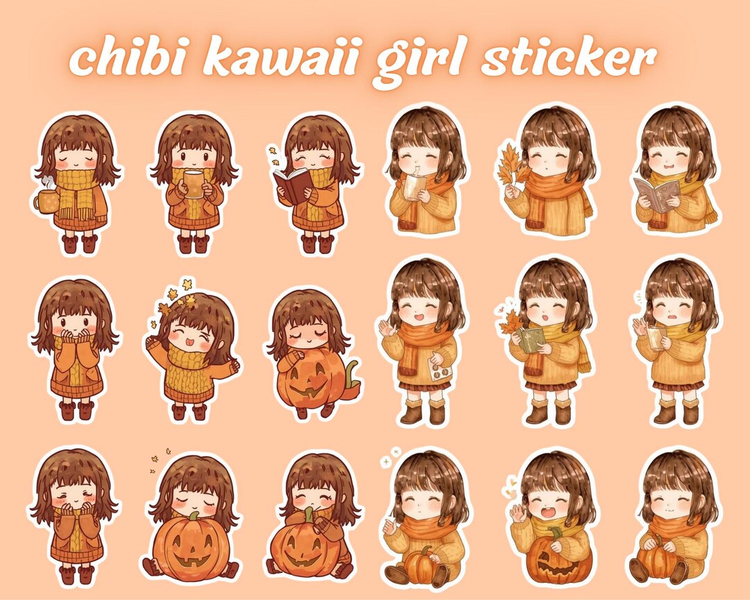 Kawaii Chibi Girl Stickers: Anime Planner Stickers (PDF) - Etsy