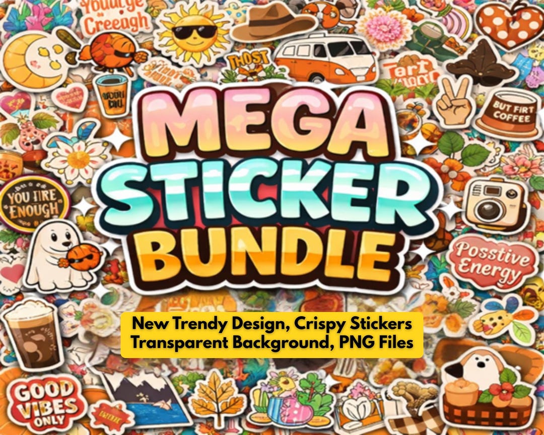 Mega Sticker Bundle Digital Stickers PNG Bundle Printable Planner ...