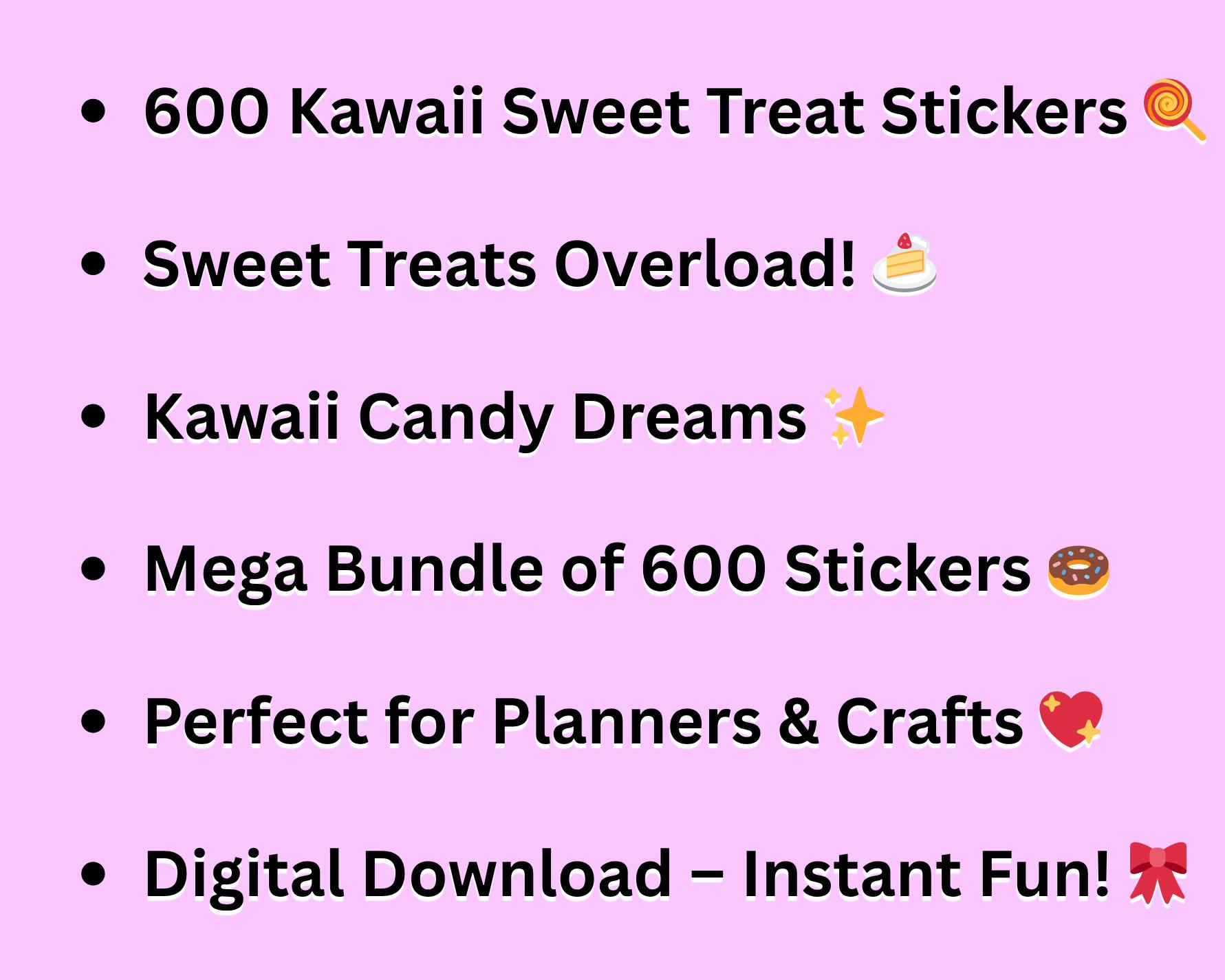 Kawaii Sweet Treats Cute Kawaii Pastel Clipart Bundle 600 Cute Sweet ...