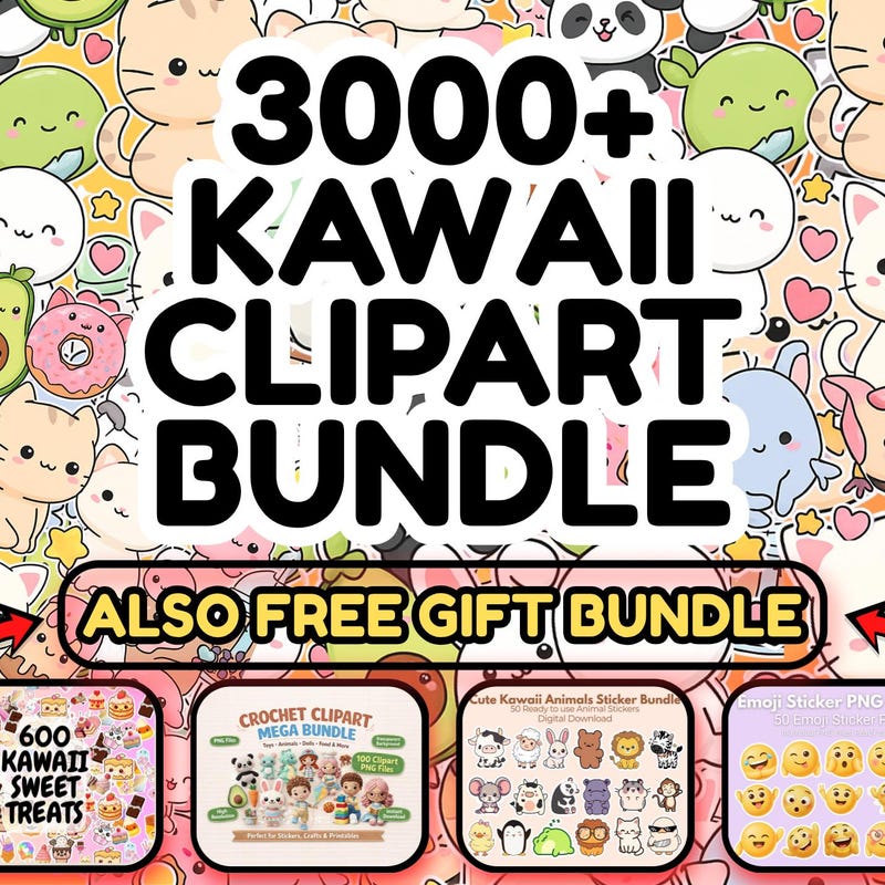 Cute Kawaii Sticker Packs - Etsy