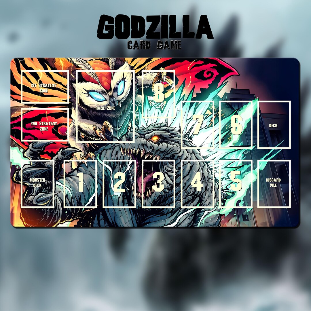Playmat Godzilla TCG - Godzilla Vs Mothra - 24"x 14" (600 X 350 Mm) - Etsy