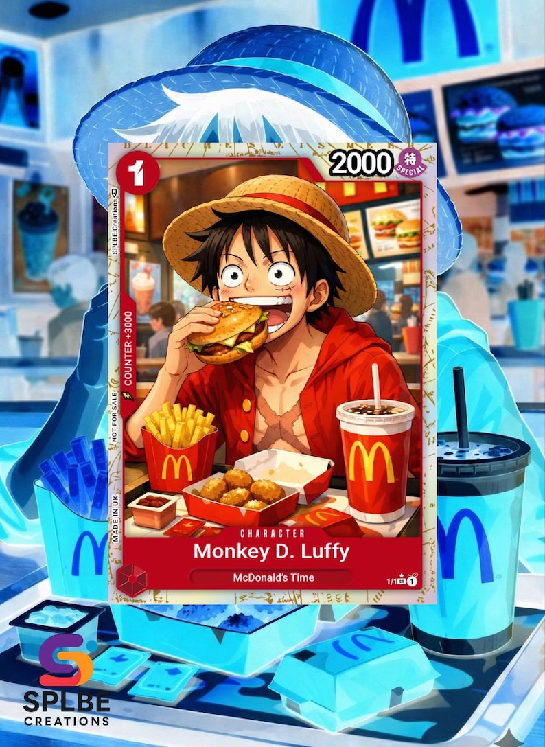 Monkey D. Luffy Mcdonald's - One Piece Card - Custom Made - Fan Art ...