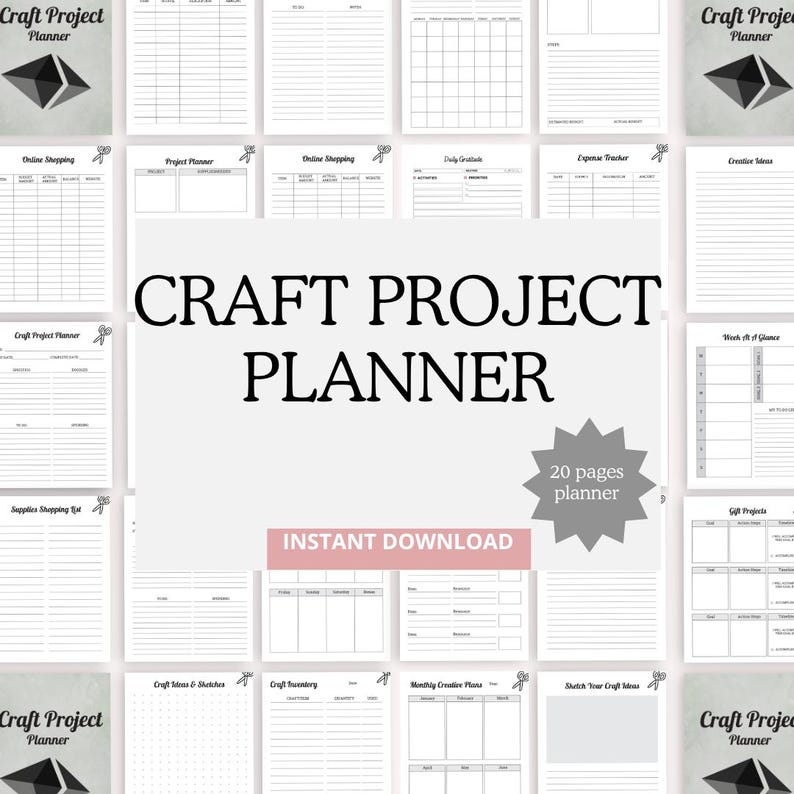 Craft Planner Bundle, Projects, Inventory, Expense Tracker (canva ...