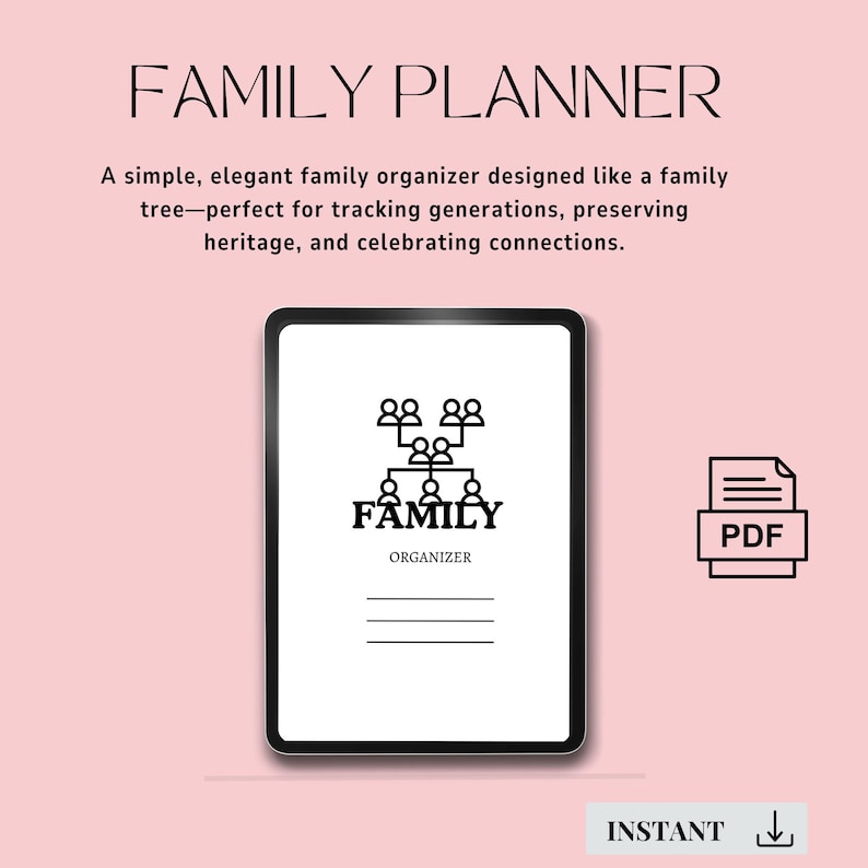 Family Tree Planner, Genealogy Organizer, Ancestry Heritage Tracker ...