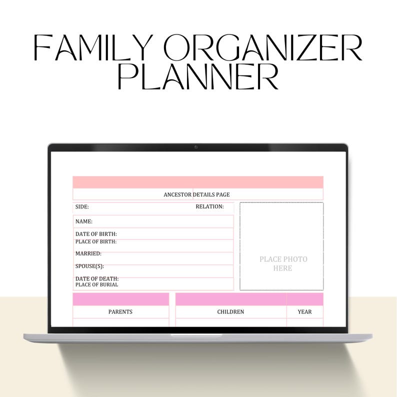 Family Tree Planner, Genealogy Organizer, Ancestry Heritage Tracker ...