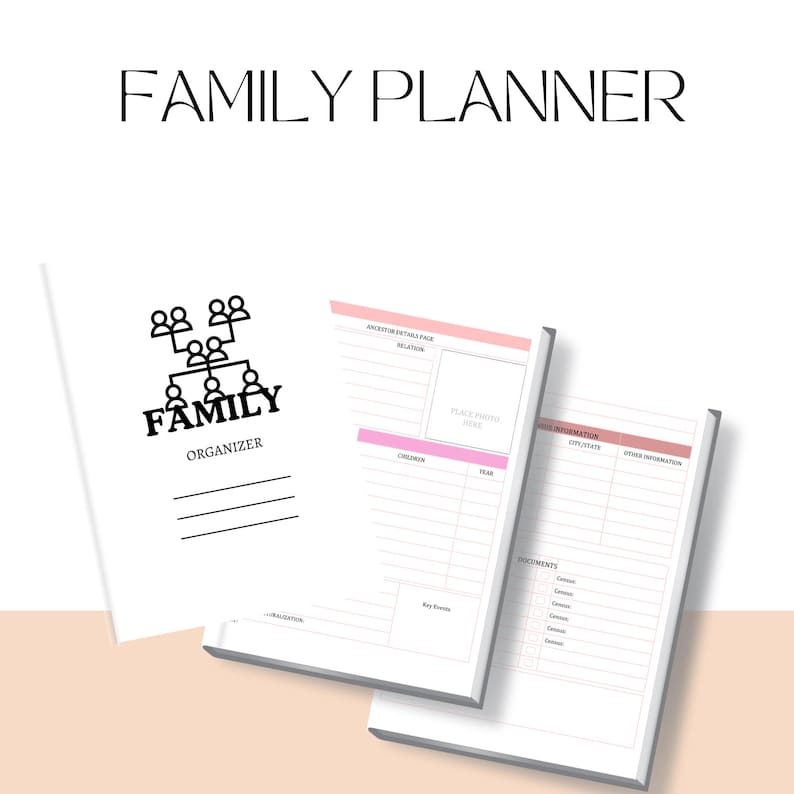 Family Tree Planner, Genealogy Organizer, Ancestry Heritage Tracker ...
