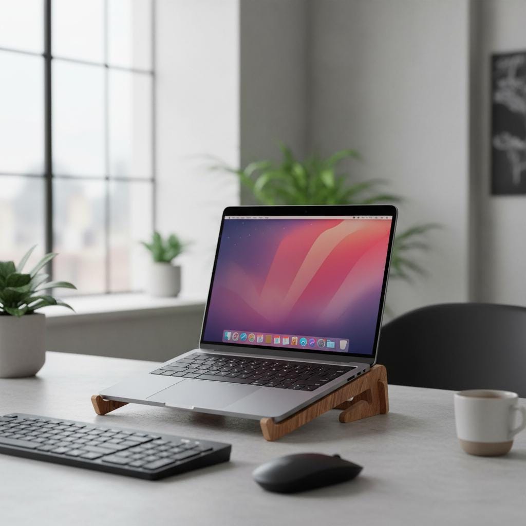 Wooden Laptop Riser Ergonomic Desk Support Minimal Workstation ...