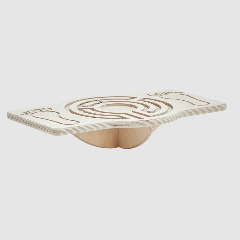 Montessori Labyrinth Balance Board – Wooden Wobble Toy for Toddlers - Etsy