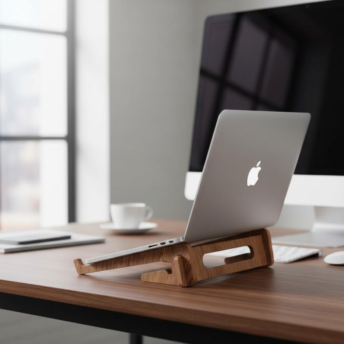 Wooden Laptop Riser Ergonomic Desk Support Minimal Workstation ...