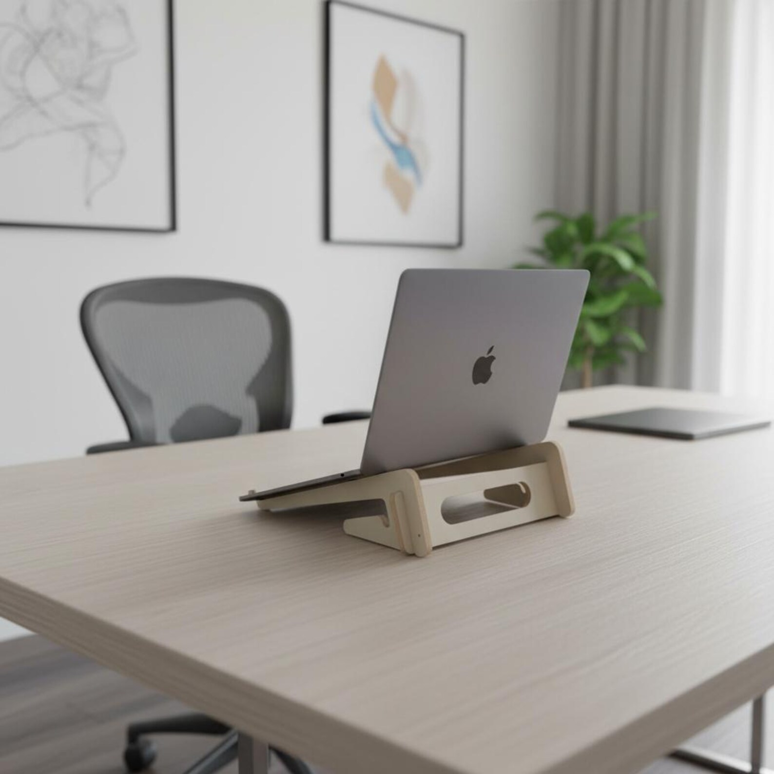 Wooden Laptop Riser Ergonomic Desk Support Minimal Workstation ...
