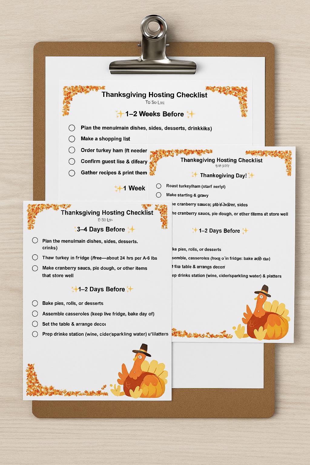 Thanksgiving Dinner Hosting Checklist | Printable To-do List | Holiday ...