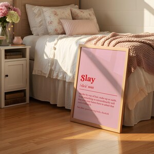 Slay Definition Print Typography Poster Queen Wall Art Humorous Saying ...
