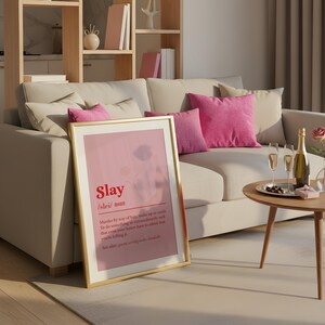Slay Definition Print Typography Poster Queen Wall Art Humorous Saying ...
