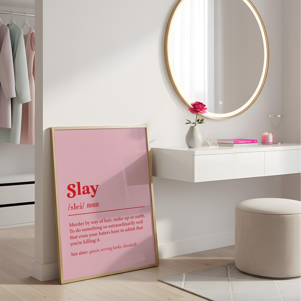 Slay Definition Print Typography Poster Queen Wall Art Humorous Saying ...