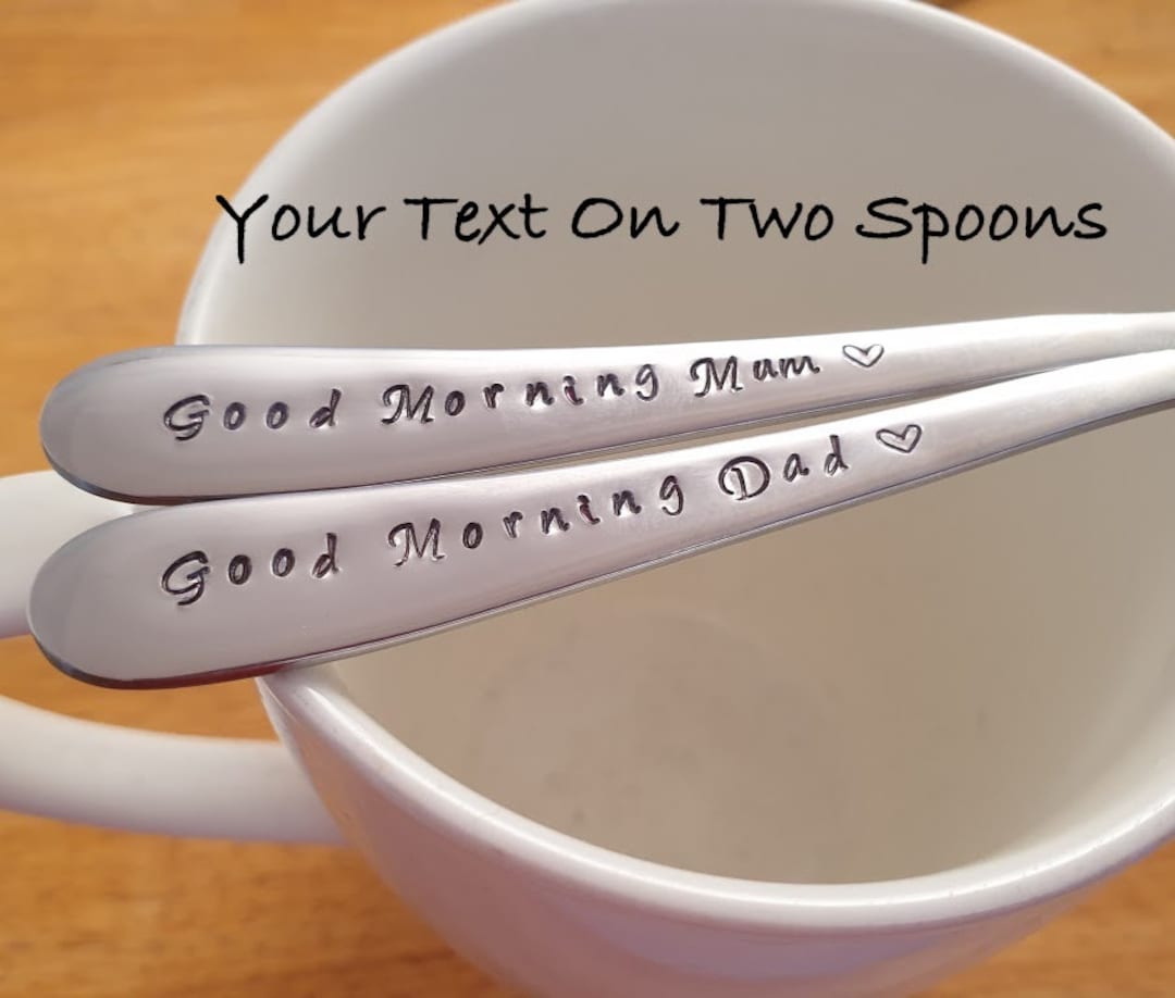 Your Text on 2 Spoons Gift Set Mums Coffeedads Coffee - Etsy