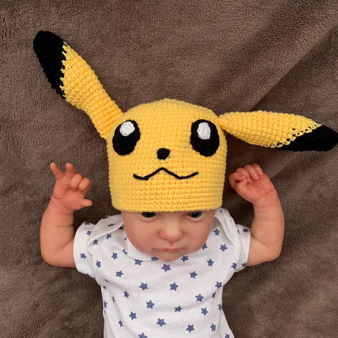 Pikachu Hat Crochet English Pattern PDF for All Ages. Pokemon Pikachu ...
