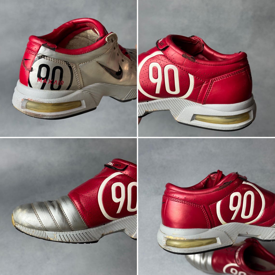 Rare Vintage Nike Air Max Total 365 Shoes Trainers Red Football Size 38 ...