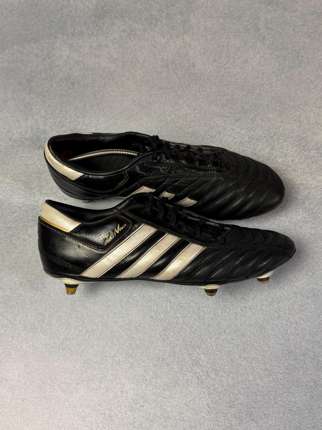 Vintage Adidas Adi Nova Leather Football Boots Cleats Black Size 44 US ...