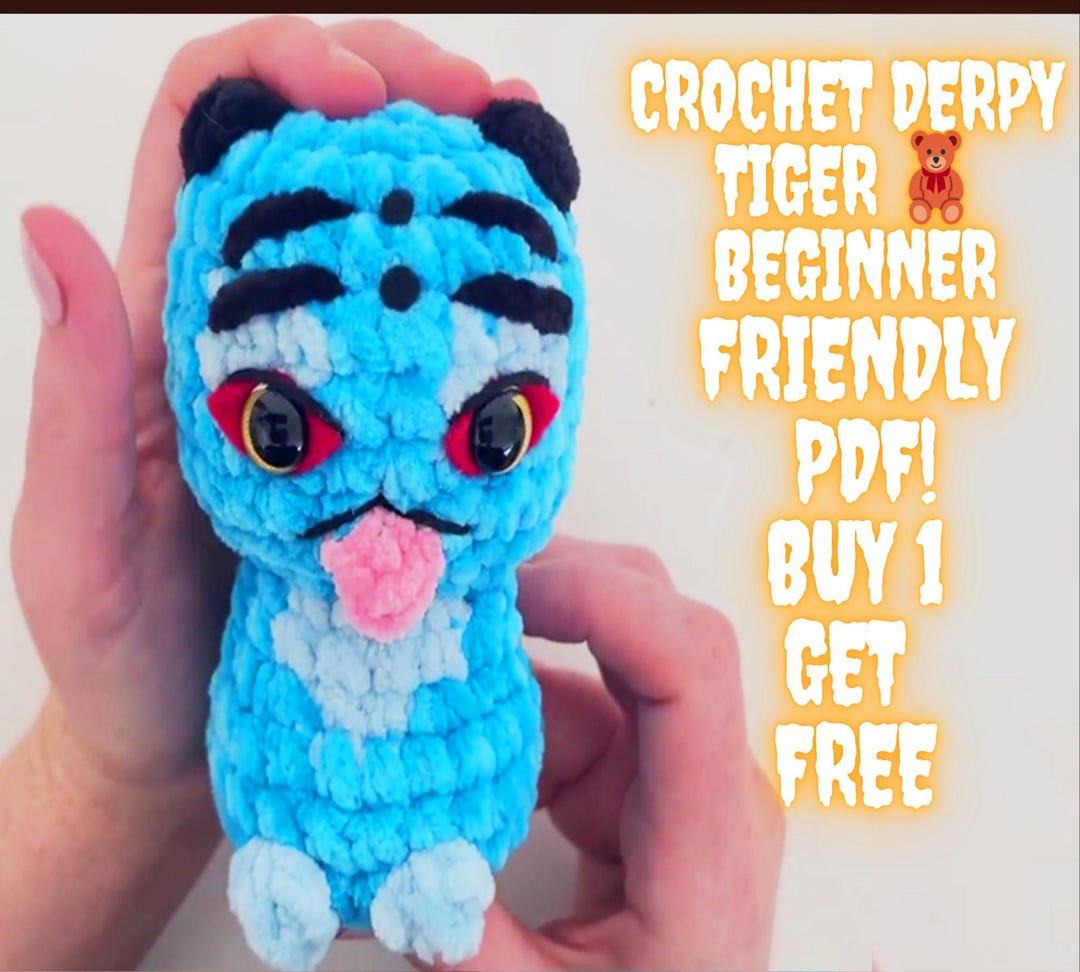 Blue Derpy Tiger Crochet Pattern: K-pop Amigurumi Plushie (PDF + Video ...