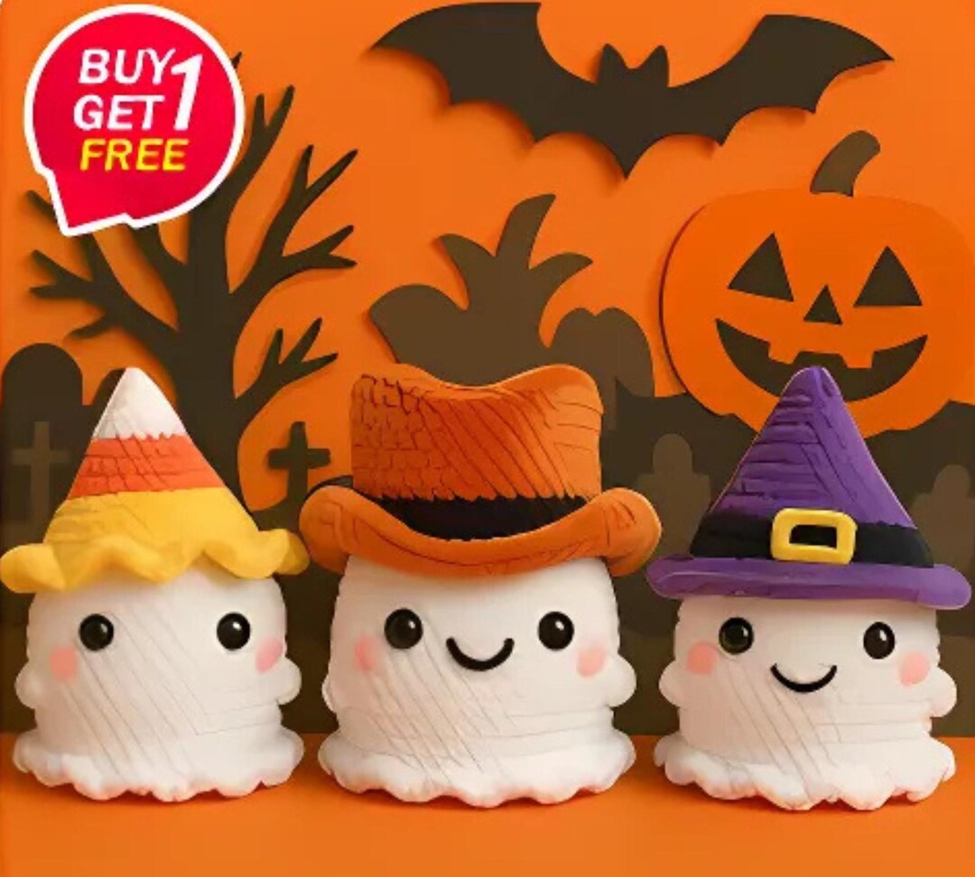 Crochet Ghost Trio Pattern: Amigurumi Halloween Ghosts With Hats (PDF ...