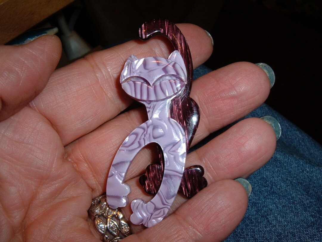 Lea Stein Felix the Cat Pin Purple - Etsy