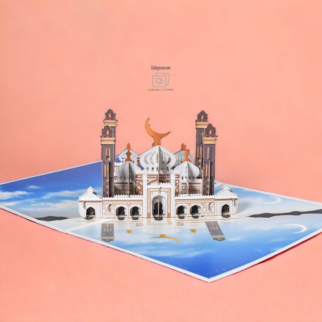 Luxury Cards, Eid Gift Card 3D Mosque Pop up Greeting Cards for Islam ...