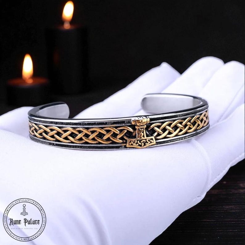 Viking Rune Bracelet | Celtic Knot Viking Bracelet | Mjölnir Stainless ...