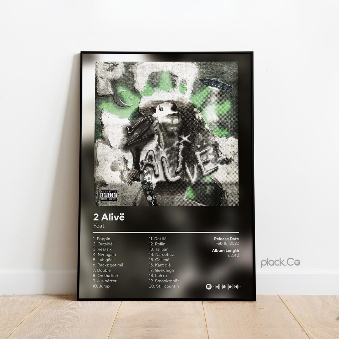 Yeat - 2 Alive - Custom Album Cover - Yeat Poster - Hip Hop Wall Art ...