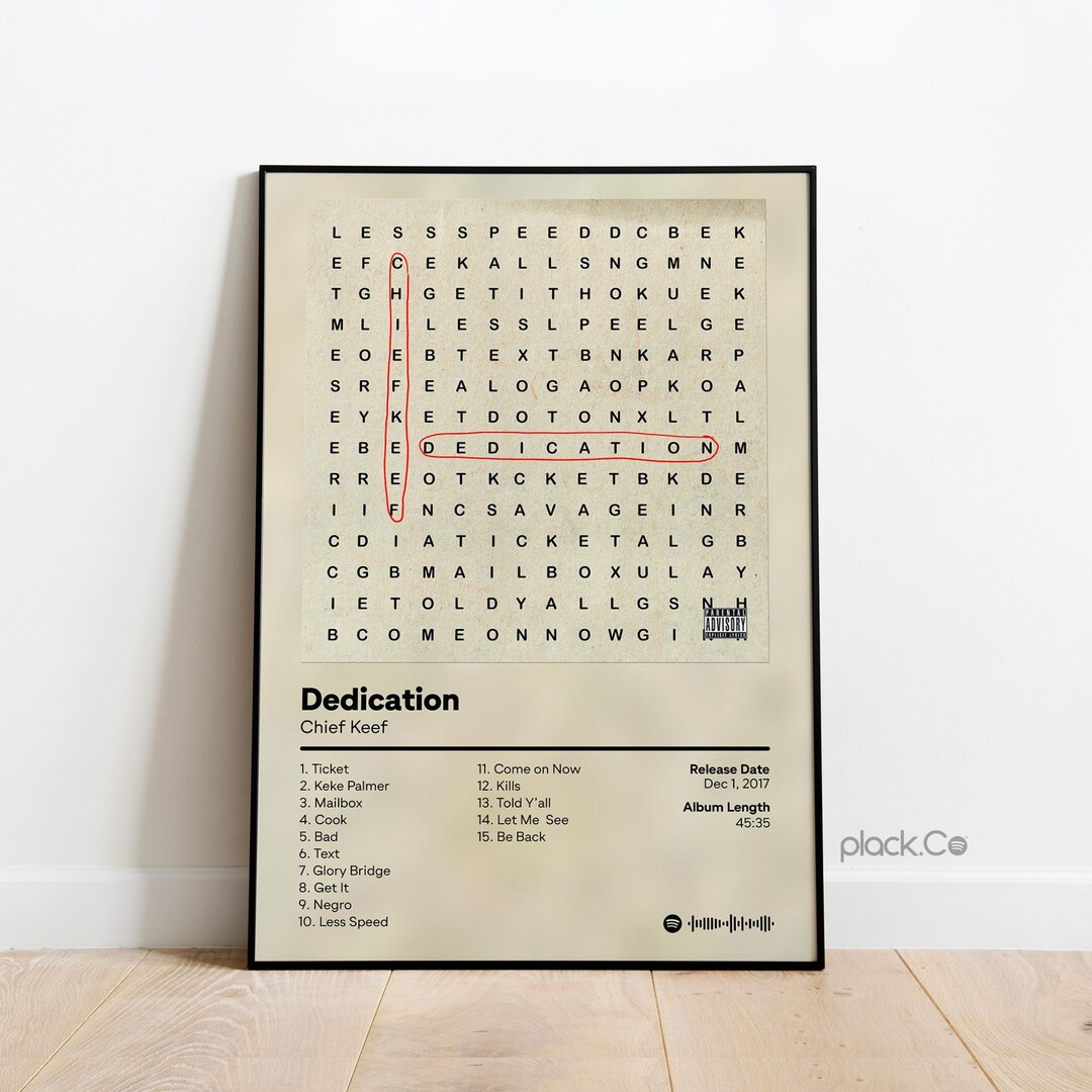 Chief Keef - Dedication- Custom Album Poster - Hip Hop Wall Art ...