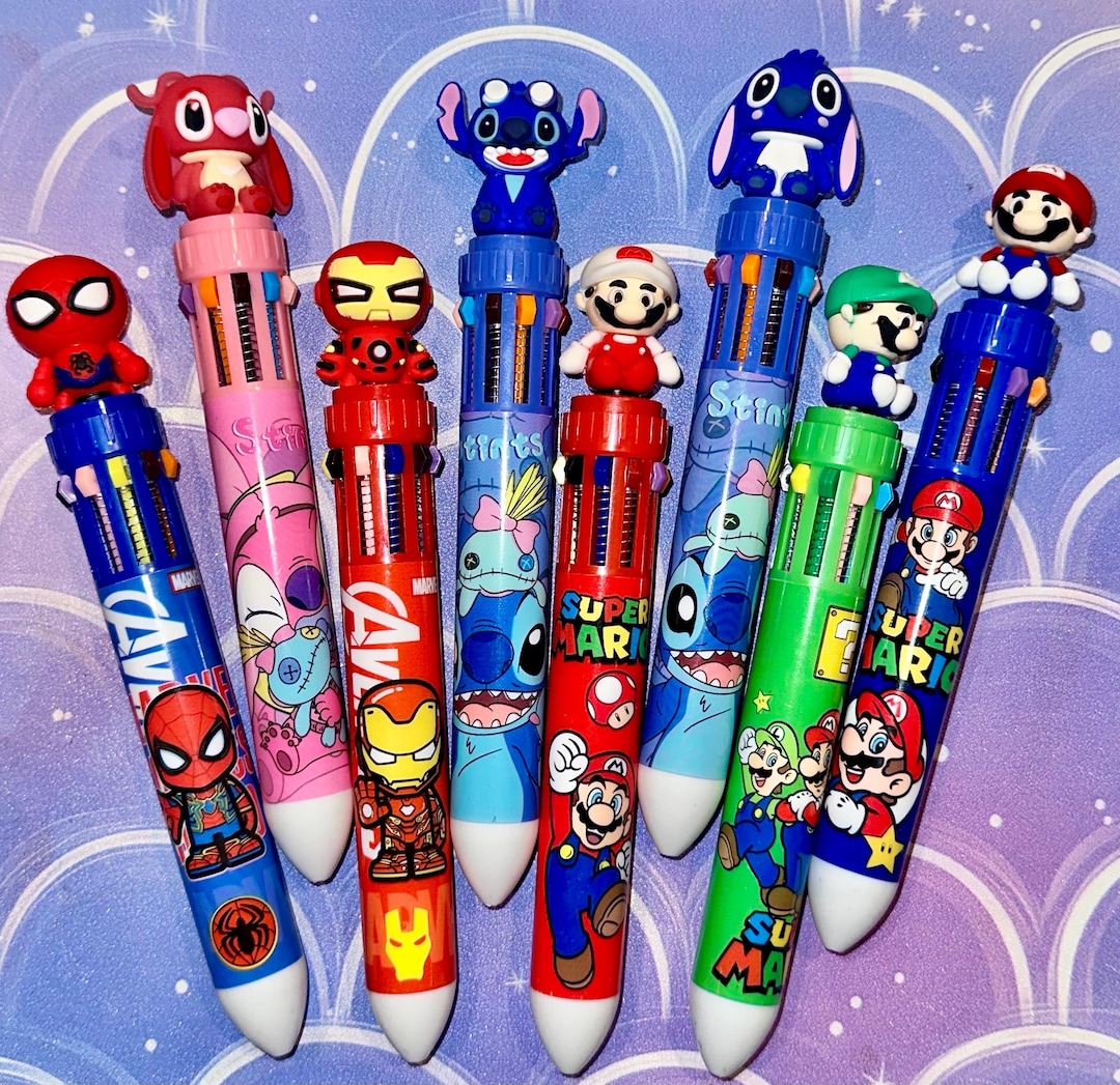 Character Multi Color Pen, Stitch, Angel, Mario Bros, Spiderman ...
